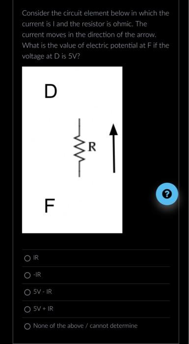 Solved Consider the circuit element below in which the | Chegg.com