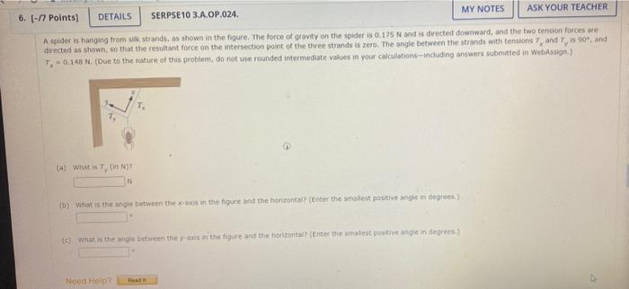 MY NOTES ASK YOUR TEACHER 6. [-17 points) DETAILS | Chegg.com MY NOTES ASK YOUR TEACHER 6. [-17 points) DETAILS | Chegg.com