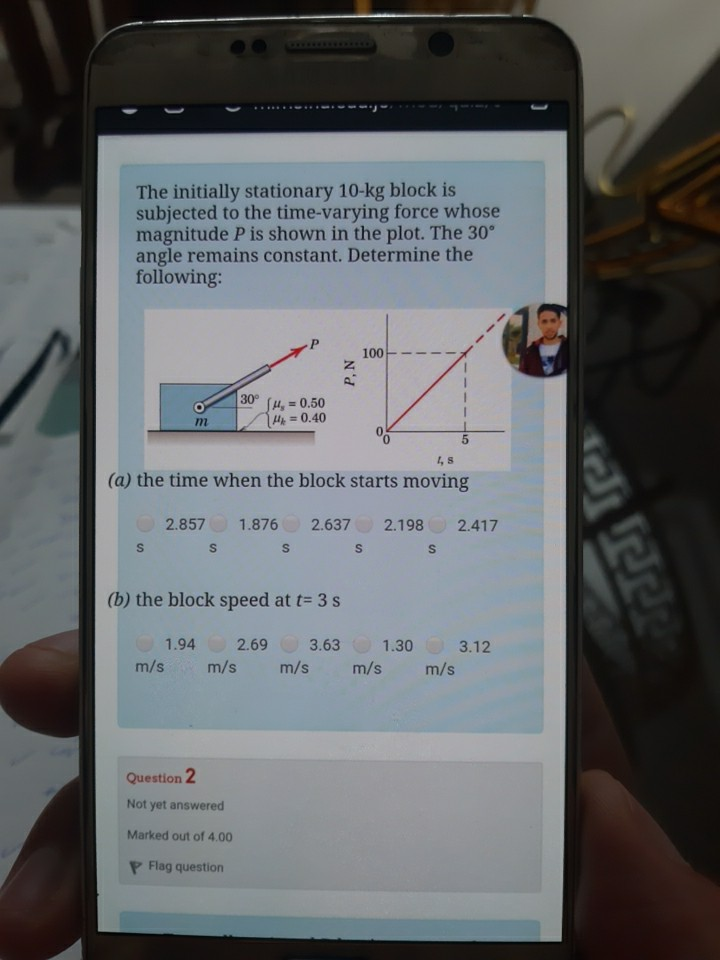 Solved The initially stationary 10-kg block is subjected to | Chegg.com
