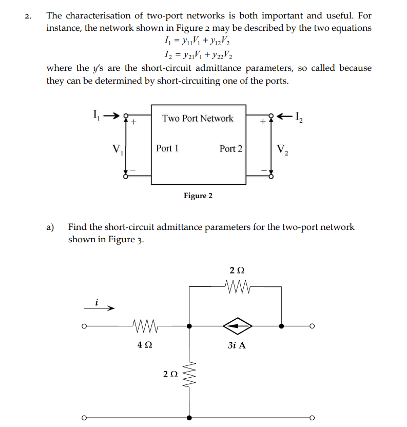 send to ﻿expert The characterisation of ﻿two-port | Chegg.com