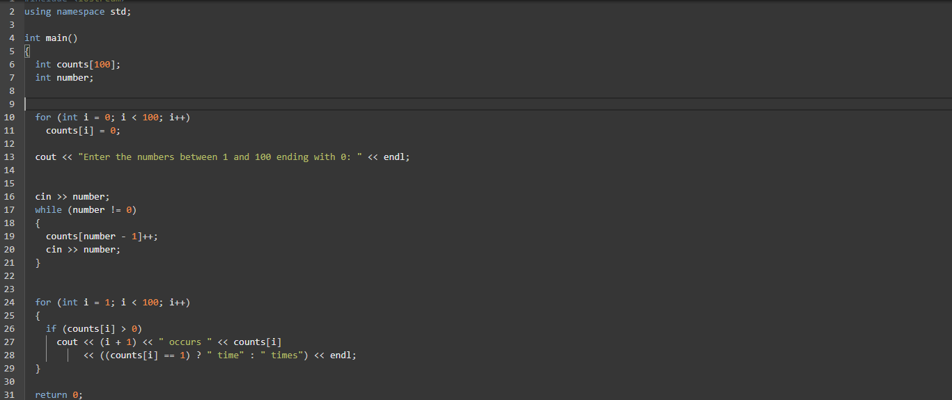 Solved Count Occurrence Of Numberswrite A Program That 4283