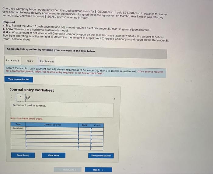 Solved Cherokee Company began operations when it issued | Chegg.com