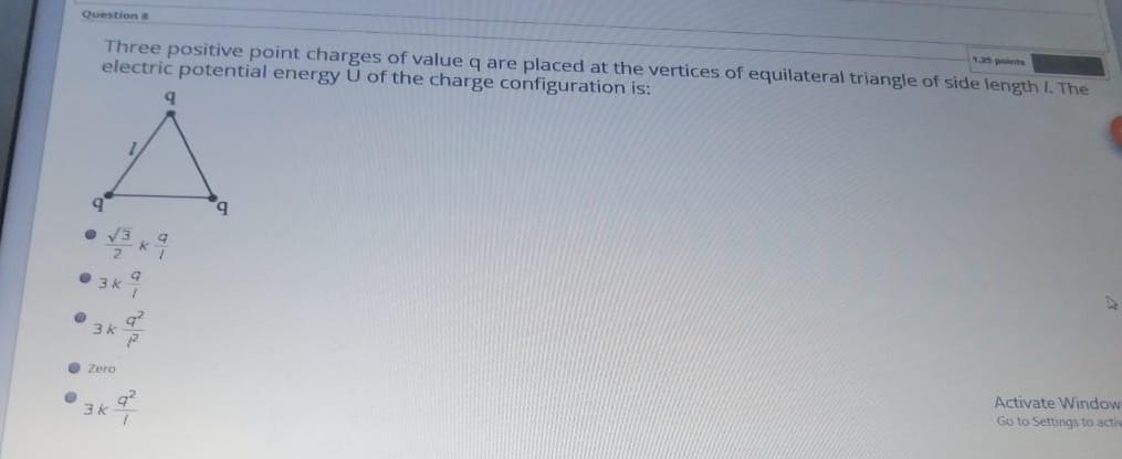 Solved Question Three positive point charges of value q are | Chegg.com