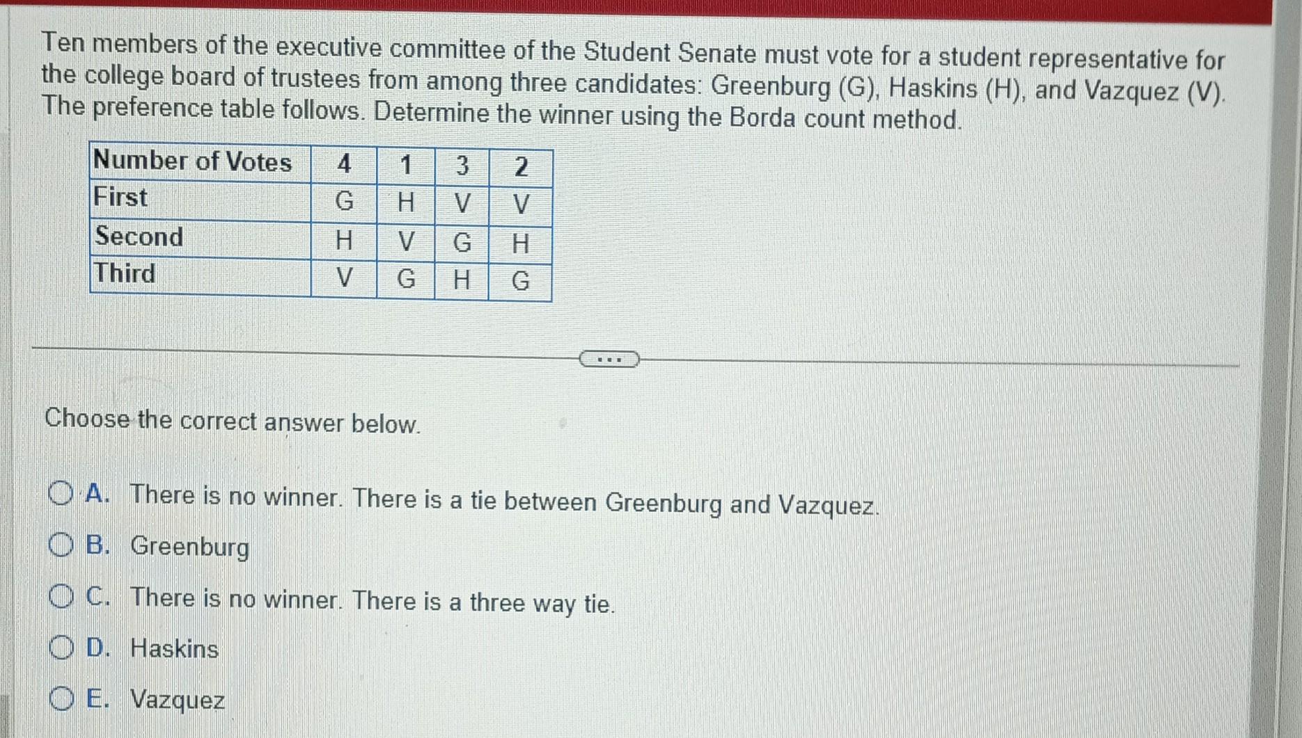 Solved Ten members of the executive committee of the Student | Chegg.com