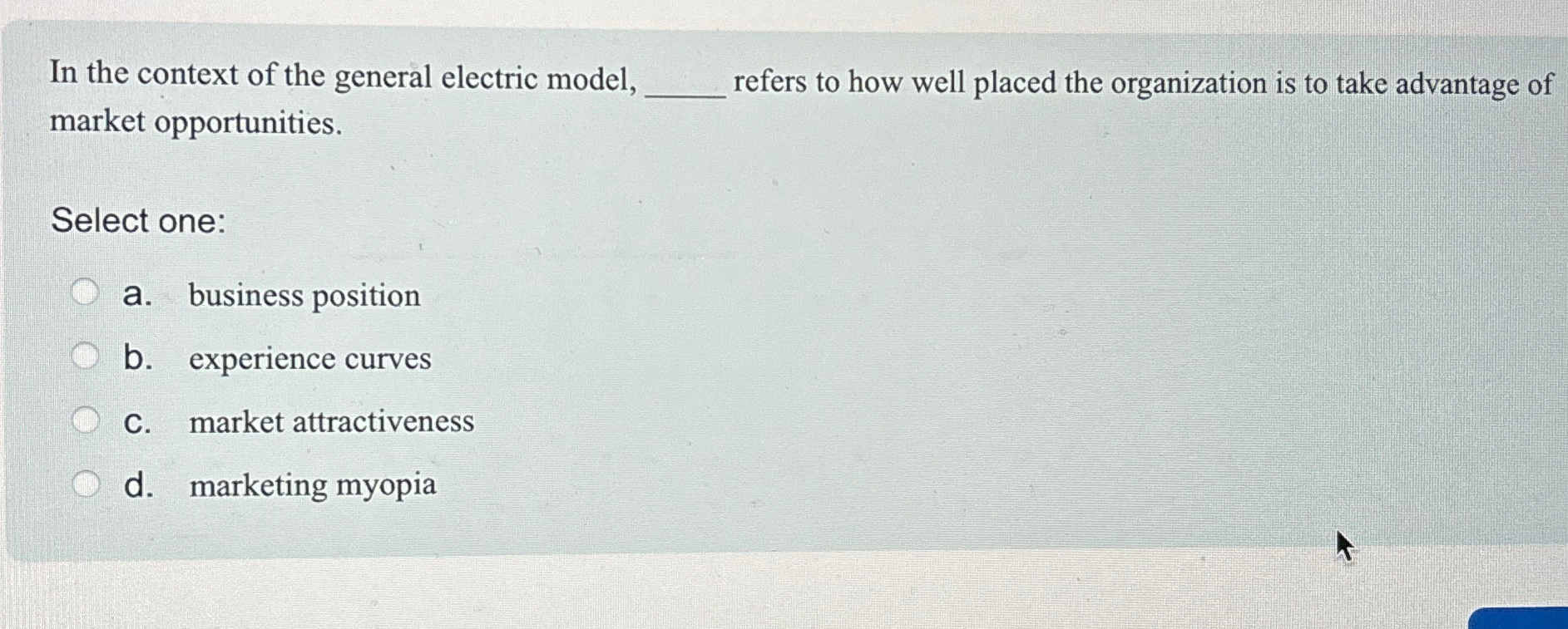 Solved In the context of the general electric model, | Chegg.com