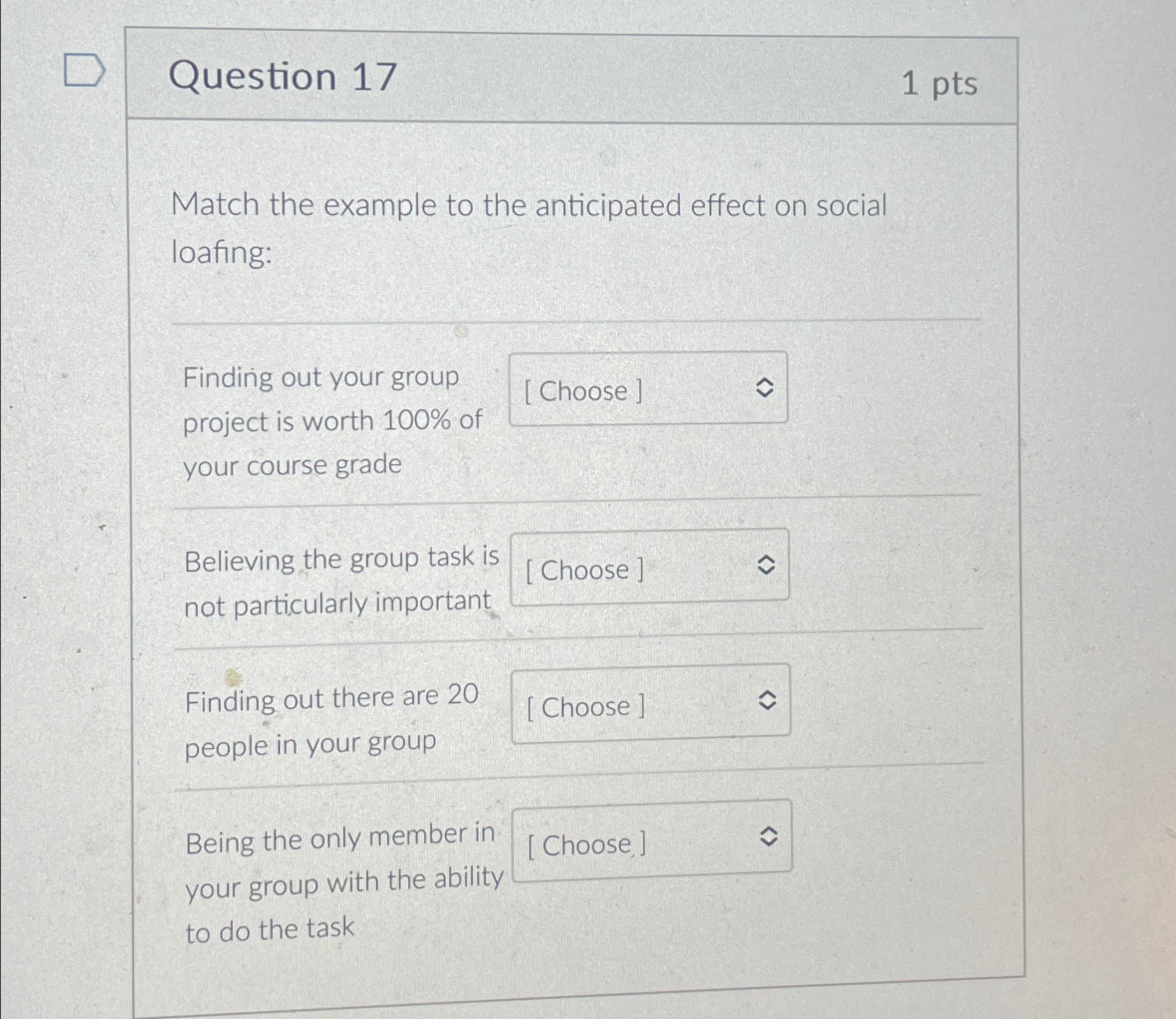 Solved Question 171ptsMatch the example to the anticipated | Chegg.com