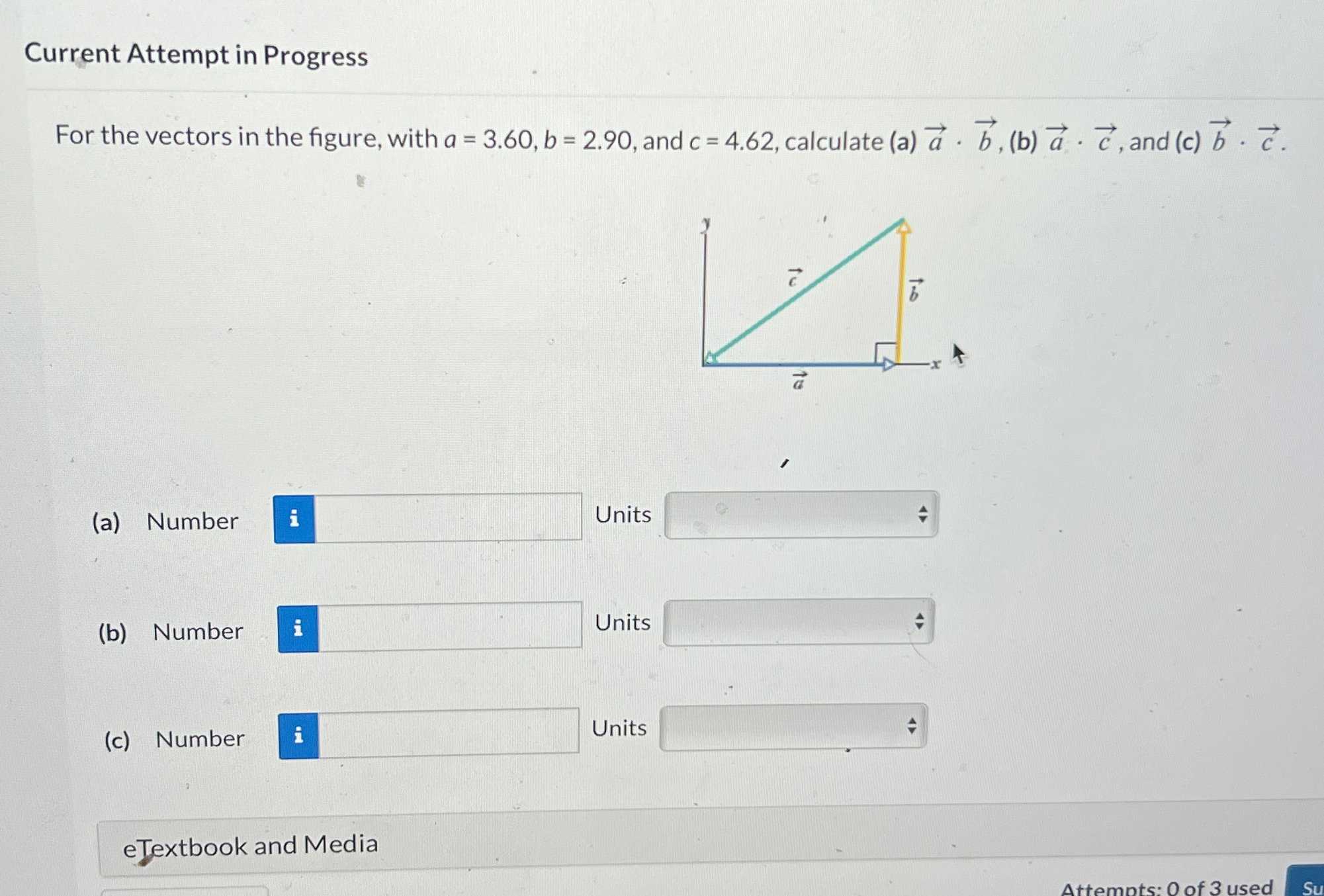 Solved Current Attempt in ProgressFor the vectors in the | Chegg.com