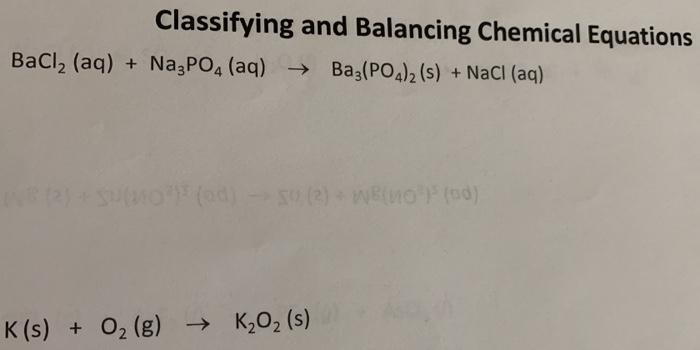 Solved Classifying and Balancing Chemical Equations BaCl2 | Chegg.com