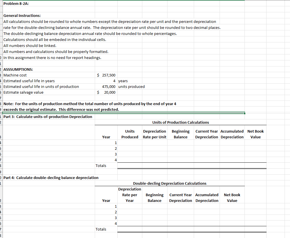 Problem 8-2A:General Instructions:All calculations | Chegg.com