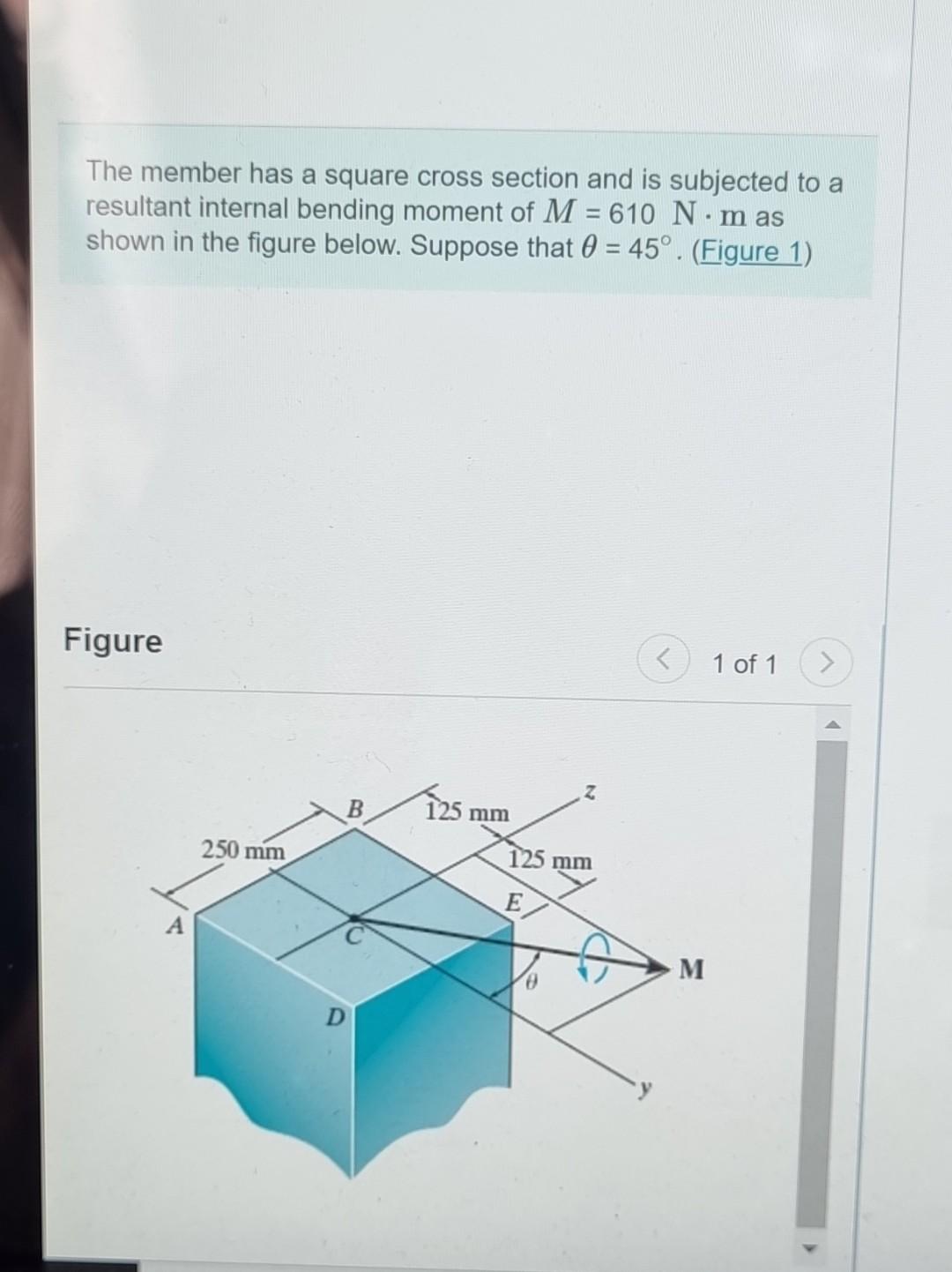 Solved The member has a square cross section and is | Chegg.com