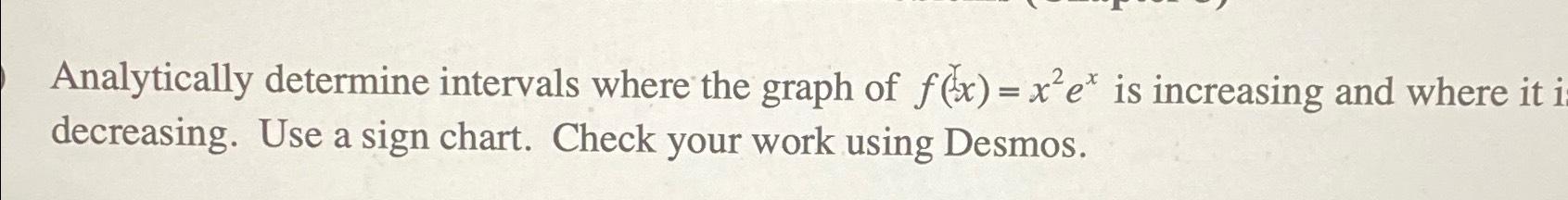 Solved Analytically determine intervals where the graph of | Chegg.com