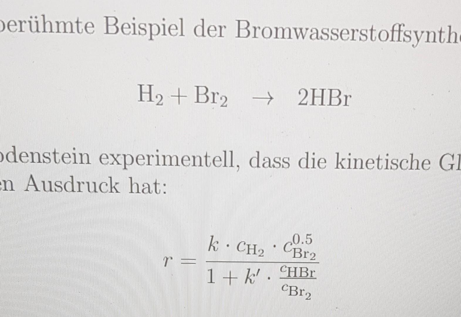 Solved we have this equation H2+Br2=2HBr we need to drive to | Chegg.com