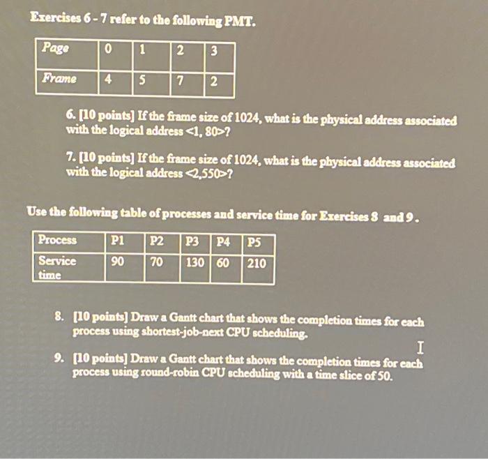 Solved Exercises 6-7 refer to the following PMT. Page 0 | Chegg.com