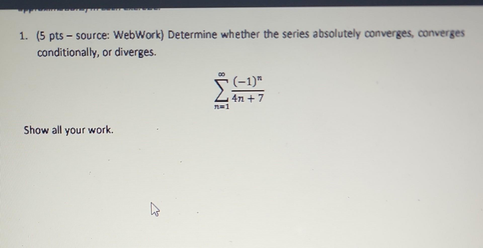 Solved 1. (5 pts - source: WebWork) Determine whether the | Chegg.com