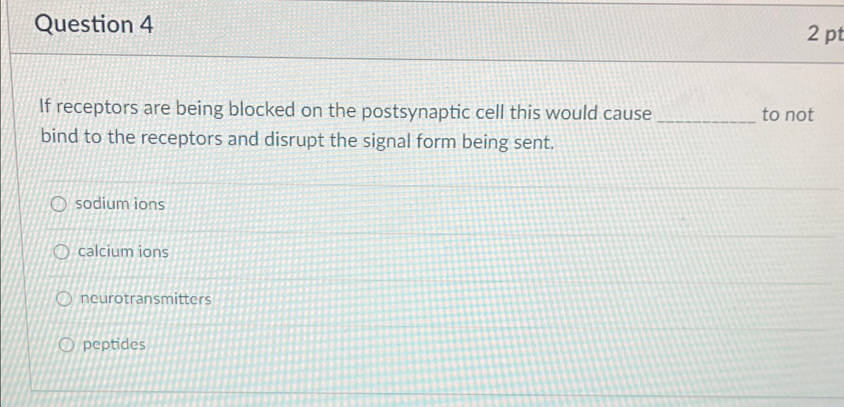 Solved Question 4If receptors are being blocked on the | Chegg.com