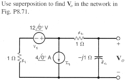 Solved Use superposition to find V0 in the network in. | Chegg.com