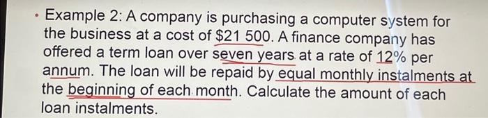Solved Example 2: A company is purchasing a computer system | Chegg.com