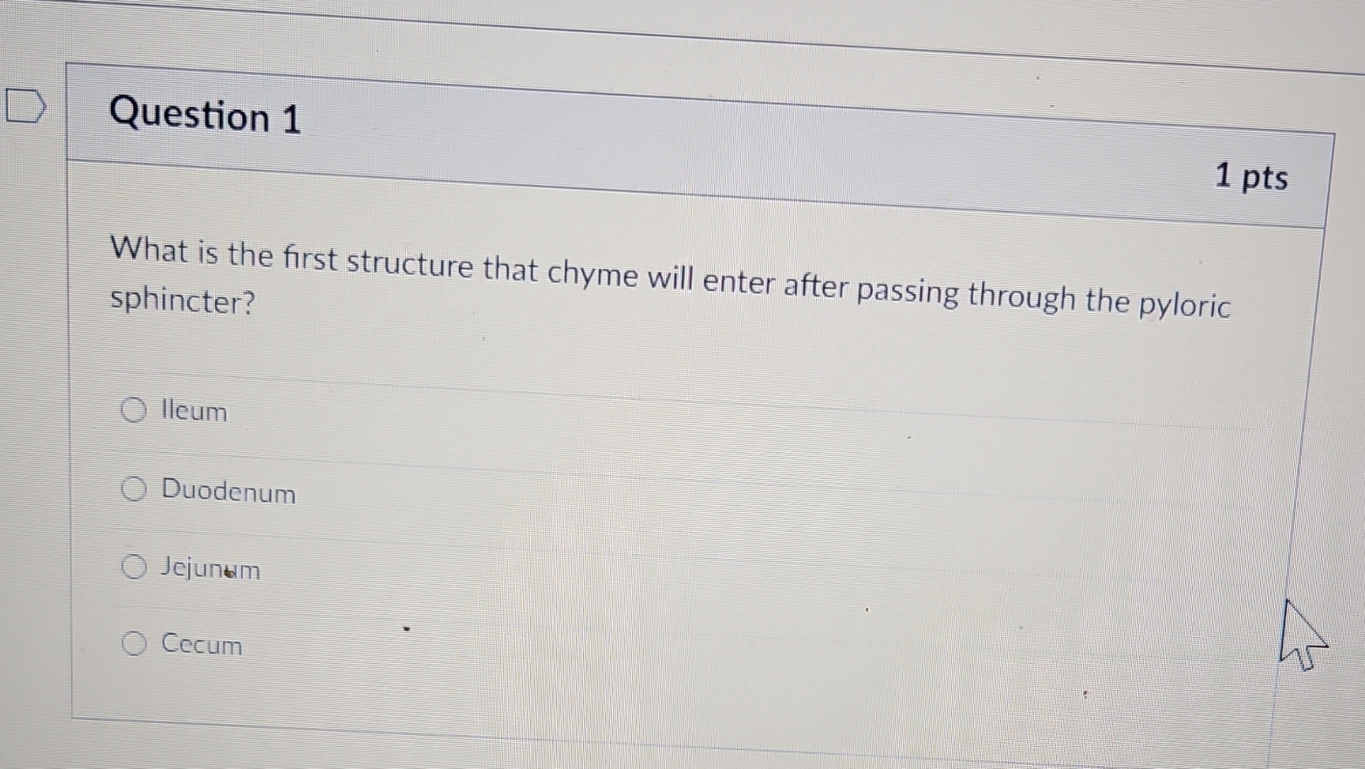 Solved Question 11 ﻿ptsWhat is the first structure that | Chegg.com