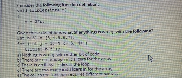 Solved Consider the following function definition: void | Chegg.com