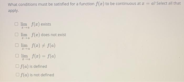 Solved What conditions must be satisfied for a function f(x) | Chegg.com