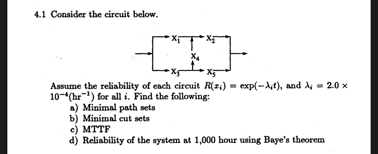Solved 4.1 ﻿Consider the circuit below.Assume the | Chegg.com