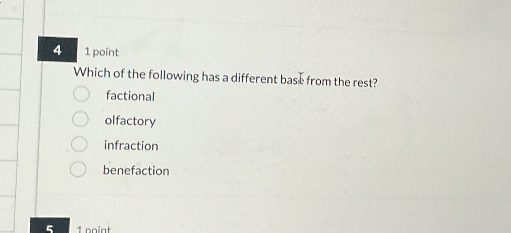Solved 41 ﻿pointWhich of the following has a different bas | Chegg.com