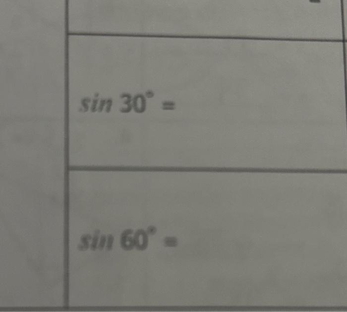 Solved sin30∘= sin60∘= | Chegg.com