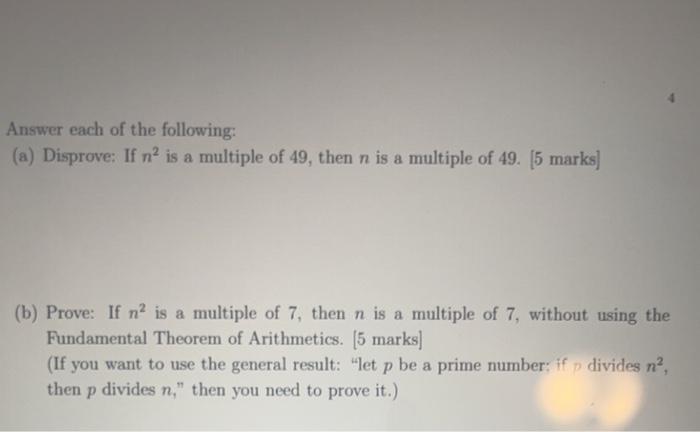 Solved Answer each of the following: (a) Disprove: If n2 is | Chegg.com