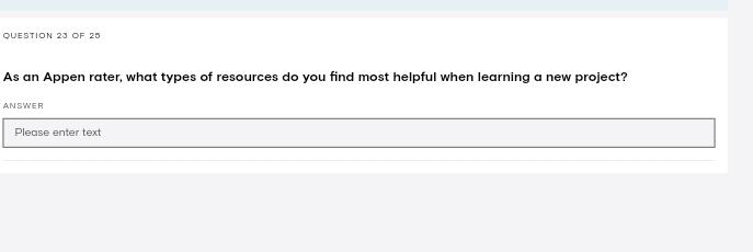Solved QUESTION 23 ﻿OF 25As an Appen rater, what types of | Chegg.com