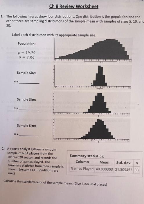Solved Ch 8 Review Worksheet 1. The following figures show | Chegg.com
