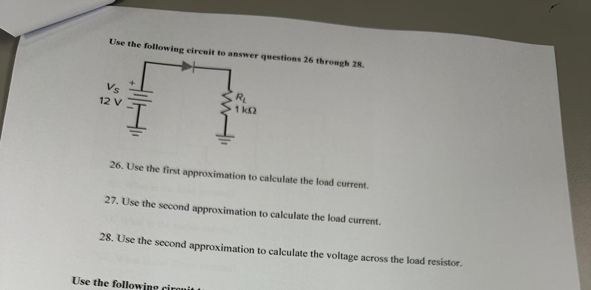 Solved Use the following circuit to ancw... estions 26 | Chegg.com