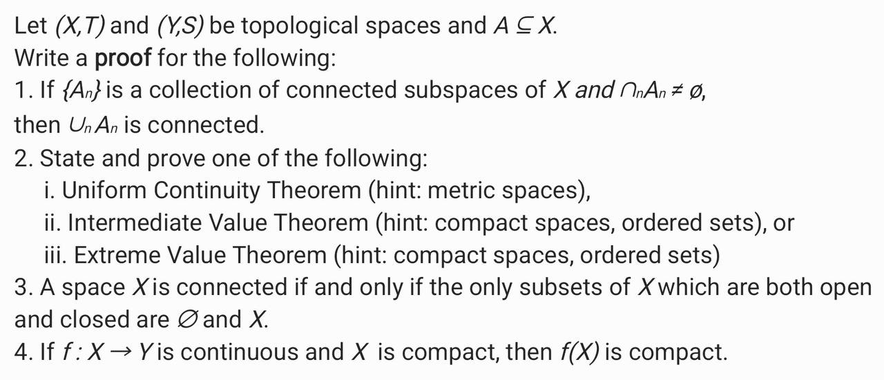 Solved Let (x,T) ﻿and (Y,S) ﻿be topological spaces and | Chegg.com