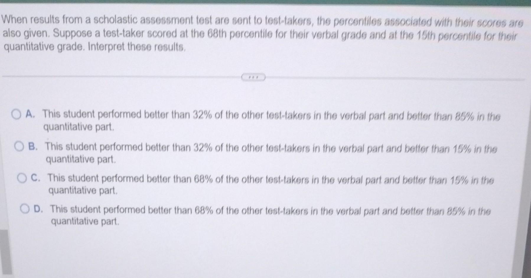 Solved When results from a scholastic assessment test are | Chegg.com