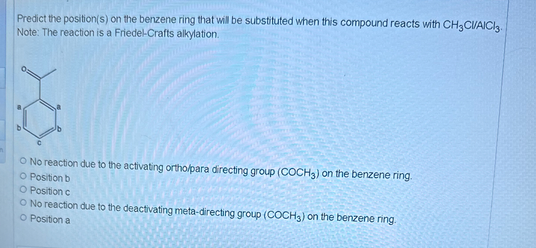Solved Note: The reaction is a Friedel-Crafts alkylation.No | Chegg.com
