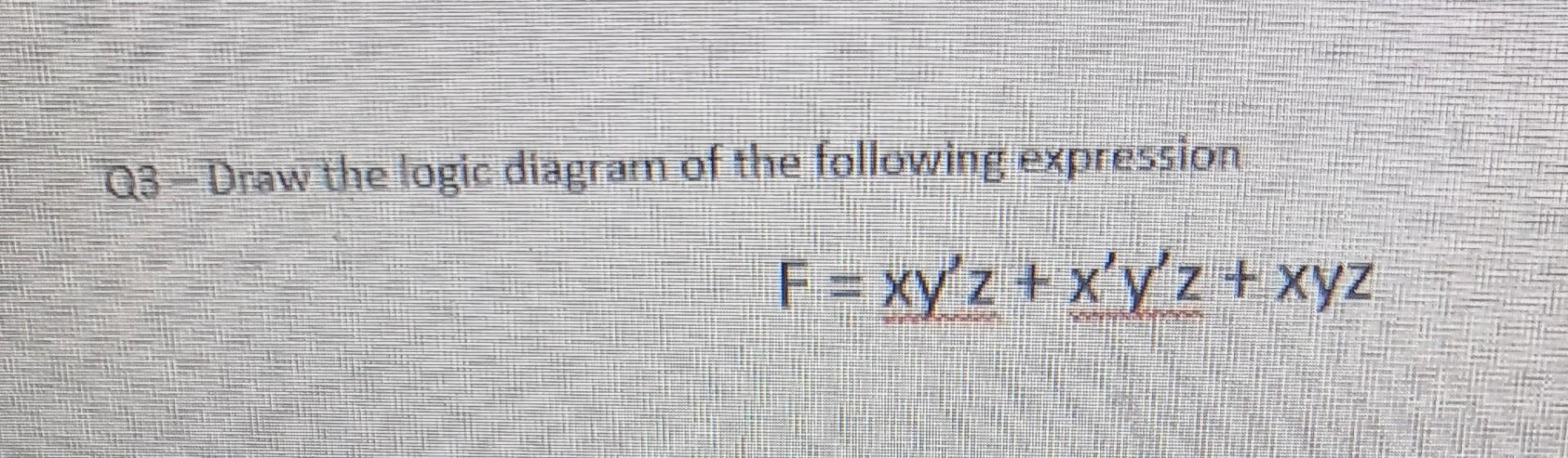 Solved Q3 - Draw the logic diagram of the following | Chegg.com