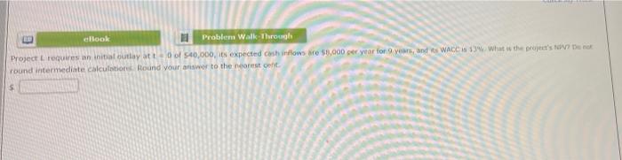 Solved ellook Problem Walk Through Project L requires an | Chegg.com