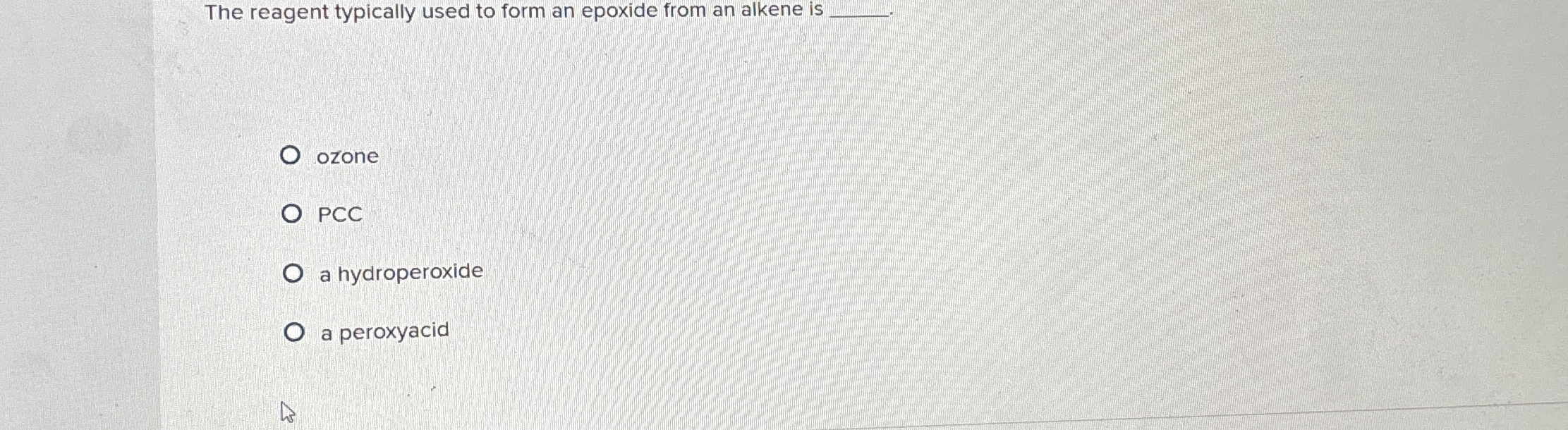Solved The reagent typically used to form an epoxide from an | Chegg.com