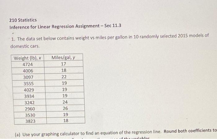 Solved (d) You will use the linear Regression T-test to test | Chegg.com