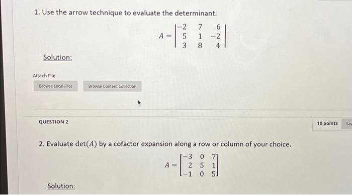 Solved 1. Use the arrow technique to evaluate the | Chegg.com