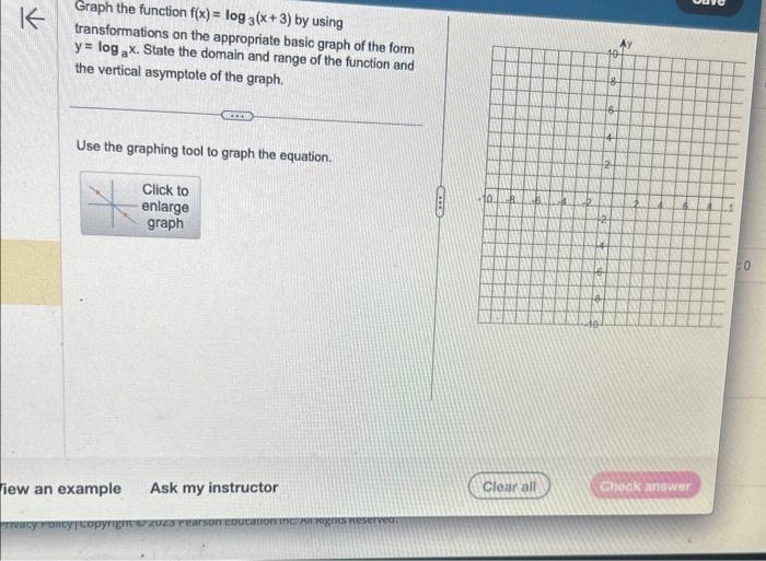 Solved Graph the function f(x)=log3(x+3) by using | Chegg.com
