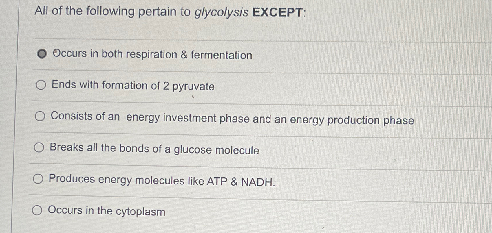 Solved All of the following pertain to glycolysis | Chegg.com