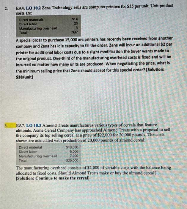 Solved 2. EA4. LO 10.2 Zena Technology sells arc computer | Chegg.com