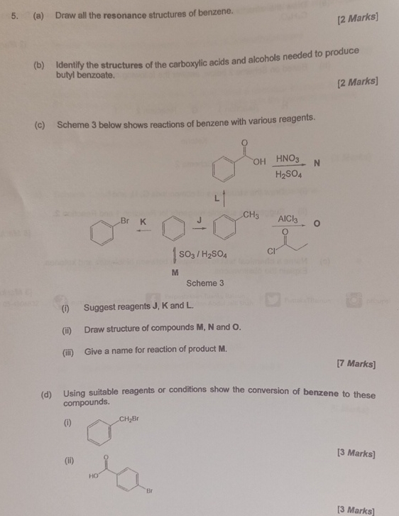 Solved (a) ﻿Draw all the resonance structures of benzene.[2 | Chegg.com