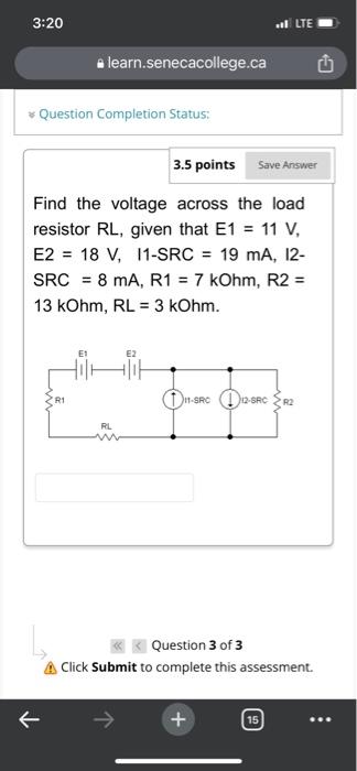 Solved Find the voltage across the load resistor RL, given | Chegg.com