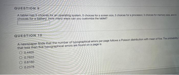 Solved A tablet has 5 choices for an operating system, 5 | Chegg.com