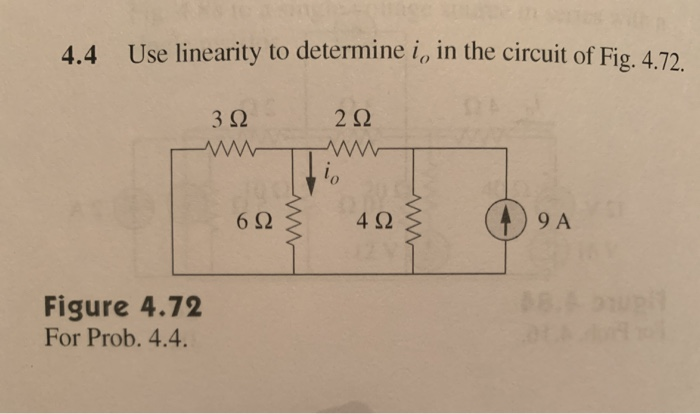 Solved 4.4 Use linearity to determine i, in the circuit of | Chegg.com