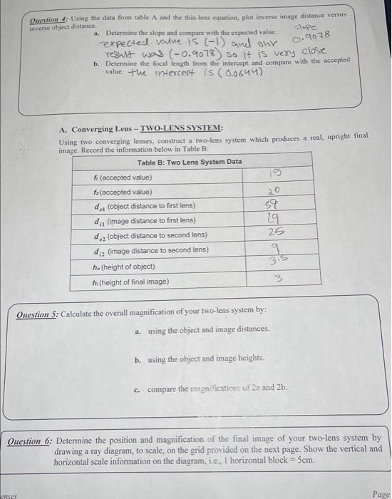 Solved Question 4: Using the data from table A and the | Chegg.com