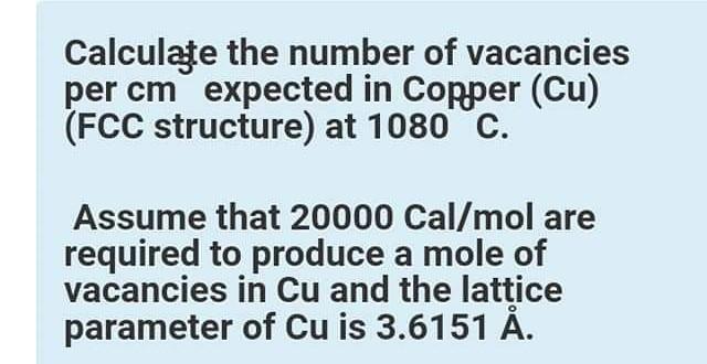 Solved Calculate the number of vacancies per cm expected in | Chegg.com Solved Calculate the number of vacancies per cm expected in | Chegg.com