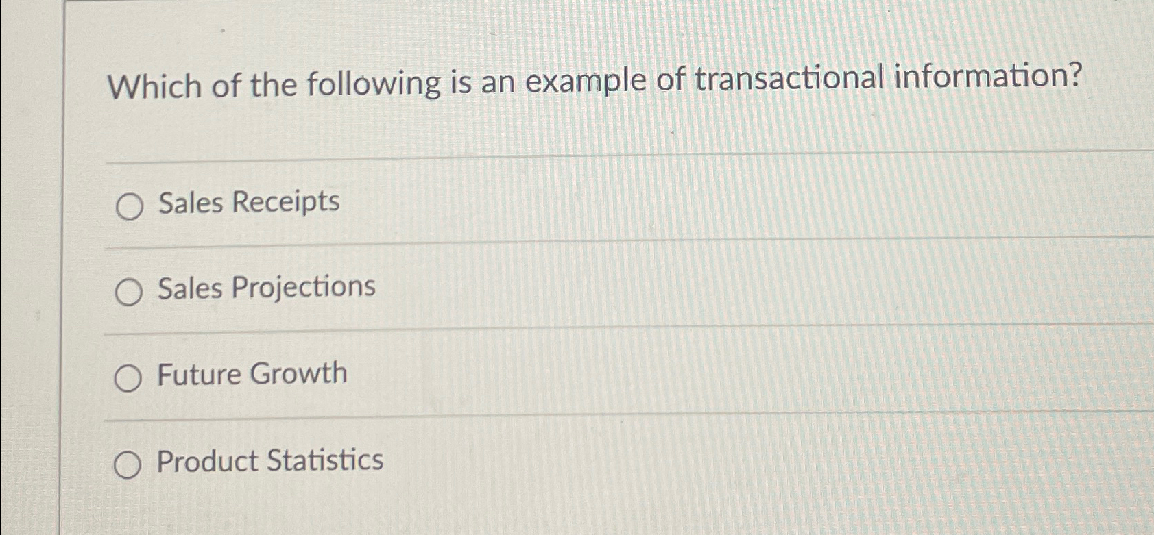 Solved Which of the following is an example of transactional | Chegg.com