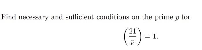 Solved Find necessary and sufficient conditions on the prime | Chegg.com